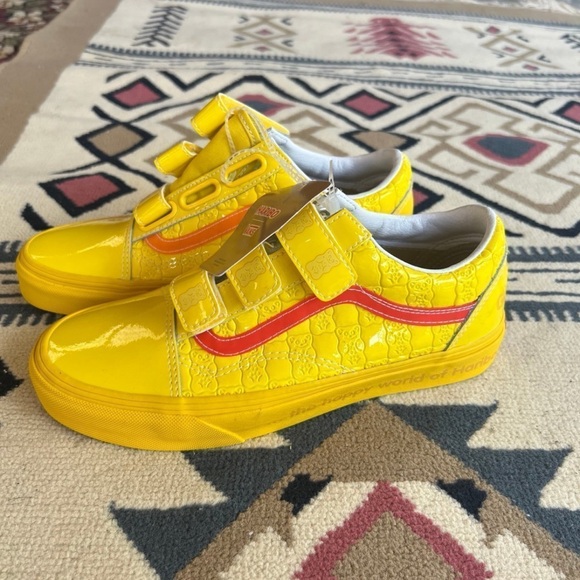 Vans | Shoes | Vans Yellow And Red Sneakers With Velcro Strap | Poshmark